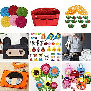 Ramya 10PCS Self Adhesive Felt Sheets Size 7.8"X 11.8"(20cm X 30cm),Suitable for Decoration of Different DIY Handicraft Projects, Holiday Gift Boxes, Storage Boxes, and Drawers (Orange)