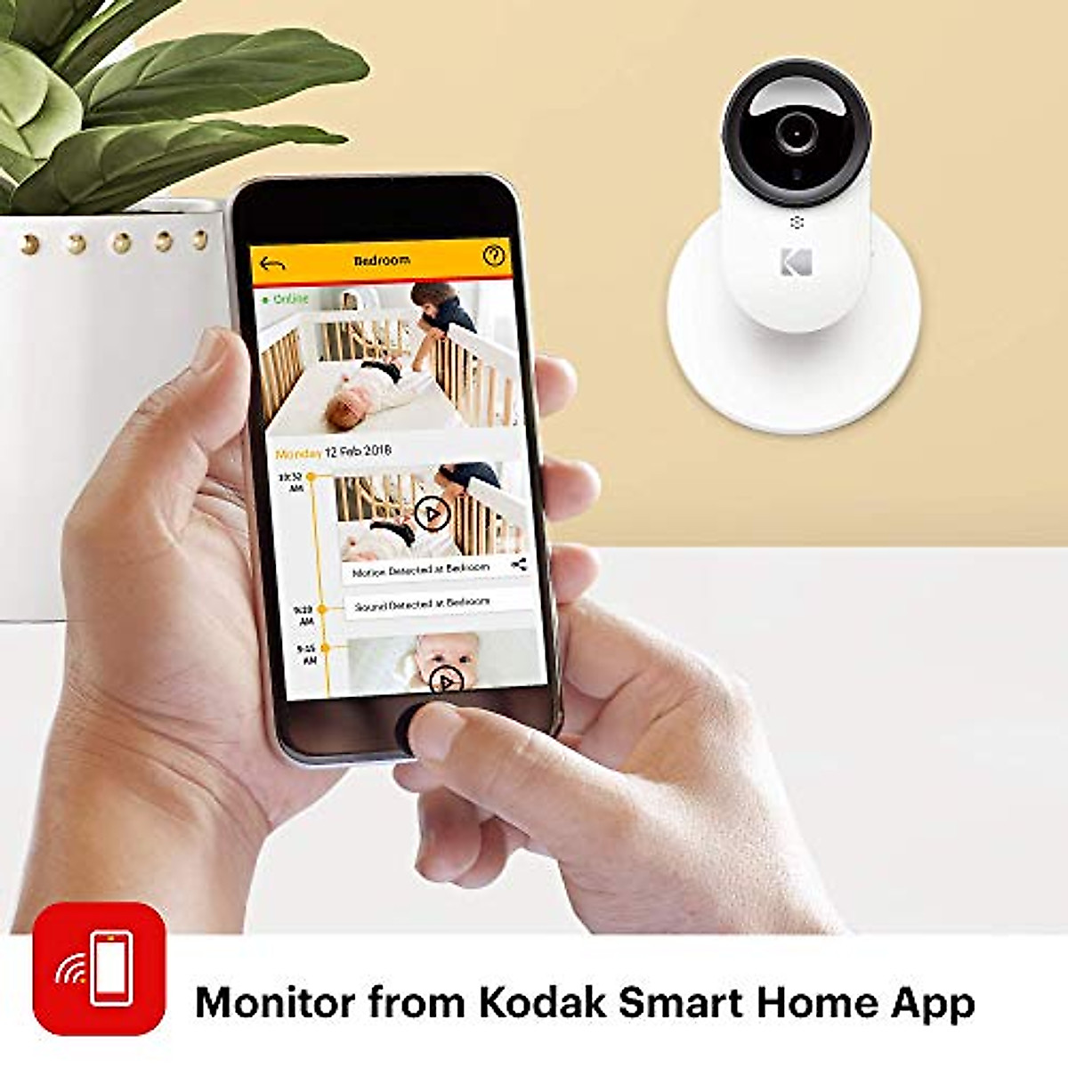 Kodak Cherish C120 Video Baby Monitor, with App and Two Way Talk, Comfort Your Baby, Elderly, Pets and Family from Anywhere, Whether You’re Home or Away (Renewed)