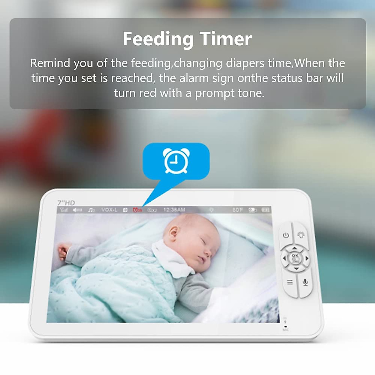 GUAZI STORE Baby Monitor, 7-inch Large Screen,Baby Monitor with Camera Audio Split Screen, Rotating Camera, Two-Way Talk, Temperature Monitoring,Baby 2 Camera,Automatic Night Vision, Lullaby.…