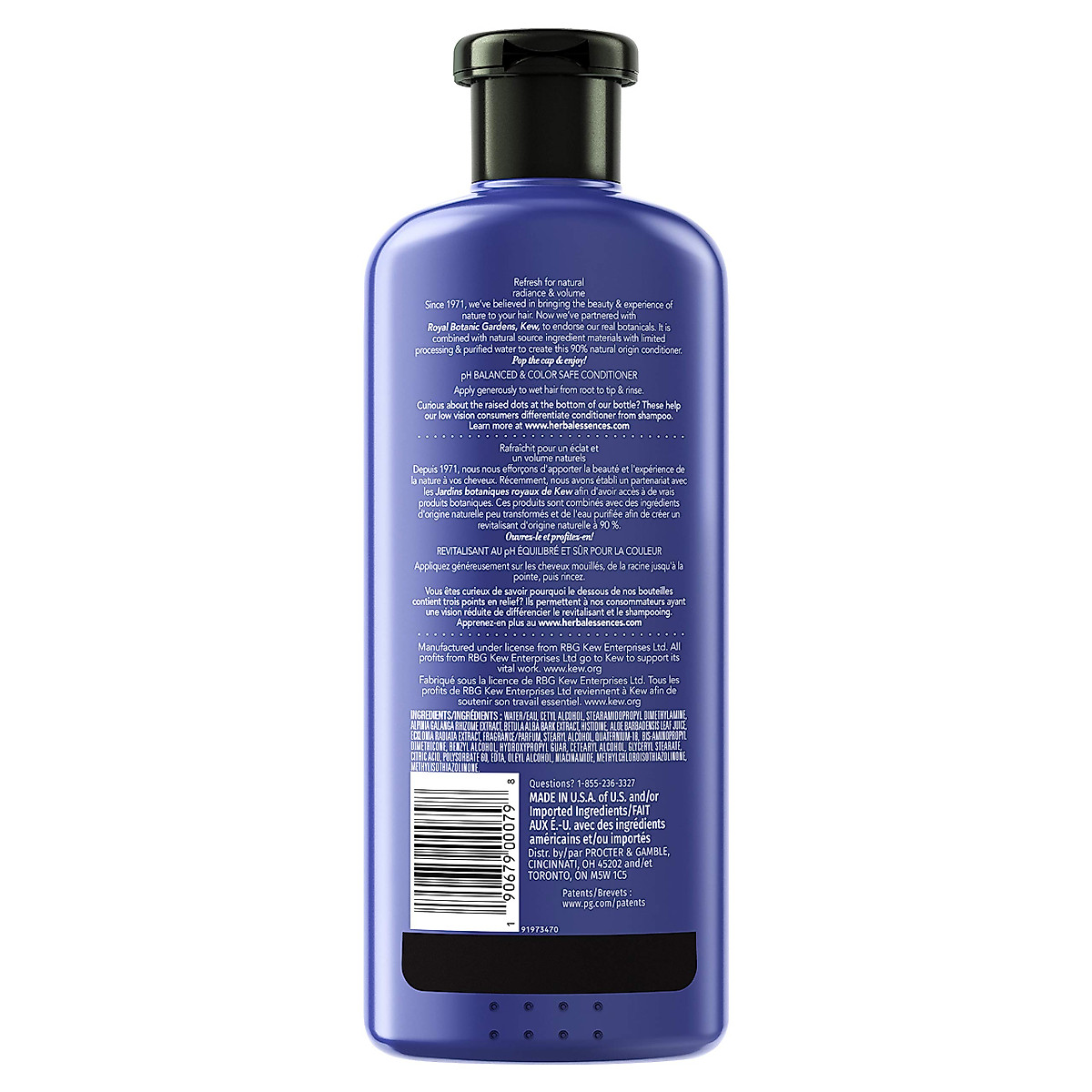 Herbal Essences Bio:Renew Blue Ginger Conditioner, Paraben Free, Safe for Color-Treated Hair, 13.5 Fl Oz