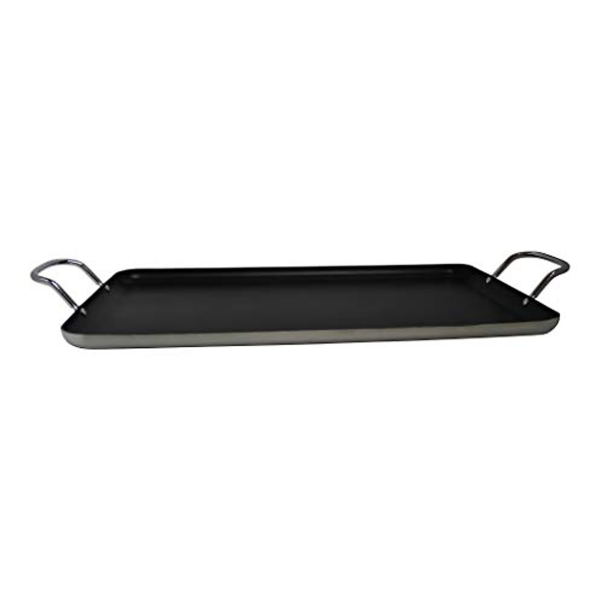 Imusa USA Nonstick Stovetop Double Burner Griddle with Metal Handles, 17-Inch, Black