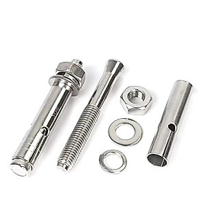 5 Pcs M6 x 50mm 304 Stainless Steel Expansion Bolt External Hex Expansion Screw Bolt Sleeve Anchor，Pool Safety Cover Expansion Bolts，for Concrete