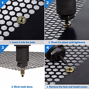 Jotyua Rivet Nut 110pcs #8-32#10-24 1/4"-20 5/16"-18 3/8"-16 Carbon Steel UNC Rivet Nuts Assortment Kit, Yellow Zinc Plated Finish, Flat Head Threaded Insert Nut Assort