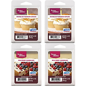 Better Homes and Gardens Multi Pack Scented Wax - Orange Buttercream Cupcake(2) Wild Berry Cheesecake(2)