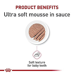 Royal Canin Feline Health Nutrition Mother & Babycat Ultra Soft Mousse in Sauce Canned Cat Food, 3 oz cans 6-pack