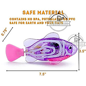 LeMall 5PCS Interactive Robot Swimming Fish Toys for Cat,Best Water Cat Toy for Indoor Cats,Best Kitty Playground,Play Fishing,Moving Battery Included(10pcs)