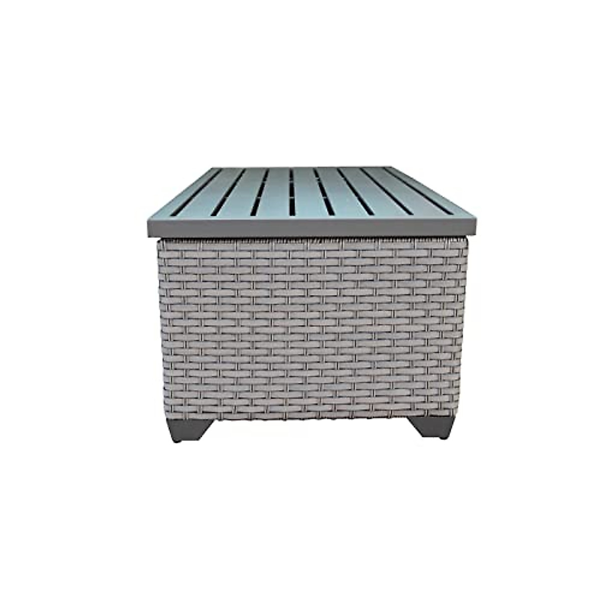 TK Classics Florence Sectional Seating Group with Cushions 9 Piece Outdoor Wicker Patio Furniture Set, Navy