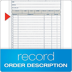 Adams Sales Order Book, 3-Part Carbonless, White/Canary/Pink, 5-9/16" x 8-7/16", 50 Sets (TC5805)