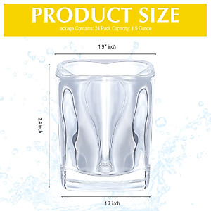 Set of 24 Heart Shot Glasses 1.5 oz Cute Shot Glasses Heart Shaped Clear Shot Glass Bulk Square Shot Glasses Tequila Shots for Women Cocktail Wine Espresso