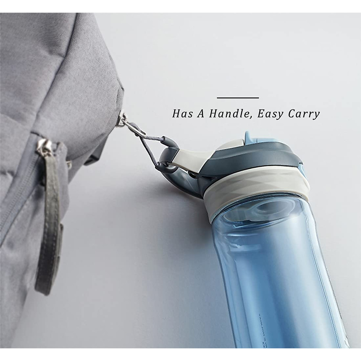 DEARART 26oz Grey Water Bottle Without Straw, BPA FREE Wide Mouth AUTOSPOUT Leak Proof Has Handle, Easy Carried Easy Clean Suit Sports School Travel Office Gym etc.