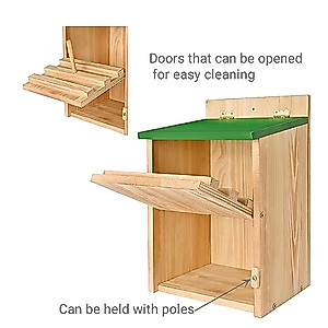 Owl House Owl Box with Bird Stand Design, Owl Nesting Box, Barn Owl, Screech owl Houses, Owl Houses Cedar for Outdoors-Easy Assembly