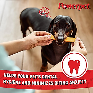 Powerpet Treats Natural Smoked Beef Jerky Skin for Dogs - Premium High Protein, Grain-Free, Rawhide-Free, Long-Lasting Chews, Ideal for All Breeds, Promotes Dental Health - Easy Digestion - 8oz Bag