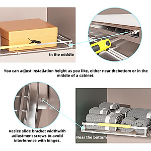 Expendable Pull Out Cabinet Organizer Slide Out Kitchen Organisation Shelf Heavy Duty Stainless Steel Gliding Cupboard Shelf Rack for Cabinet Pantry Closet Under Sink Divider, Chrome, 2Packs