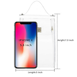 AOCINA Clear Crossbody Purse Bag, PGA Stadium Aprroved Clear Handbags for Work, Concerts, Sports Events (A-clear-vertical 2)