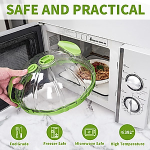 Microwave Splatter Cover for Food Guard - Microwave Cover with Water Steamer 10 Inch Plate Covers - Upgraded Kitchen Gadgets and Accessories - House Essentials for Kitchen