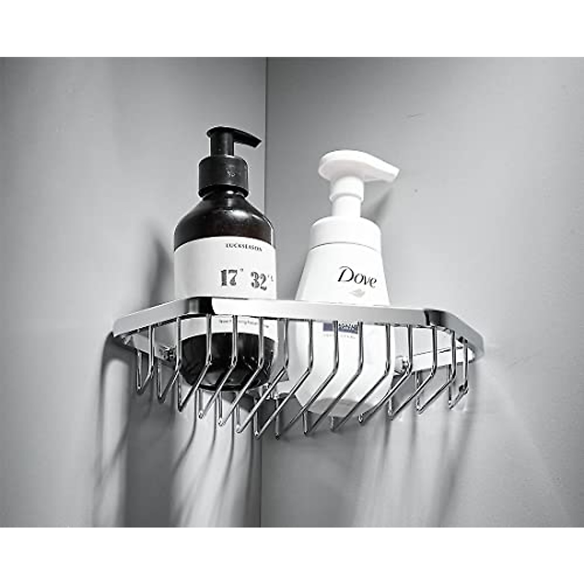SANLIV Corner Shower Caddy Basket,Shampoo Holder for Shower Wall,Inside Shower Shelf Bathroom Organizer,Solid Brass Material in Polished Chrome