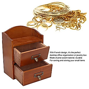 Retro French Design Desk Wooden Storage Box Desk Storage Box for Office