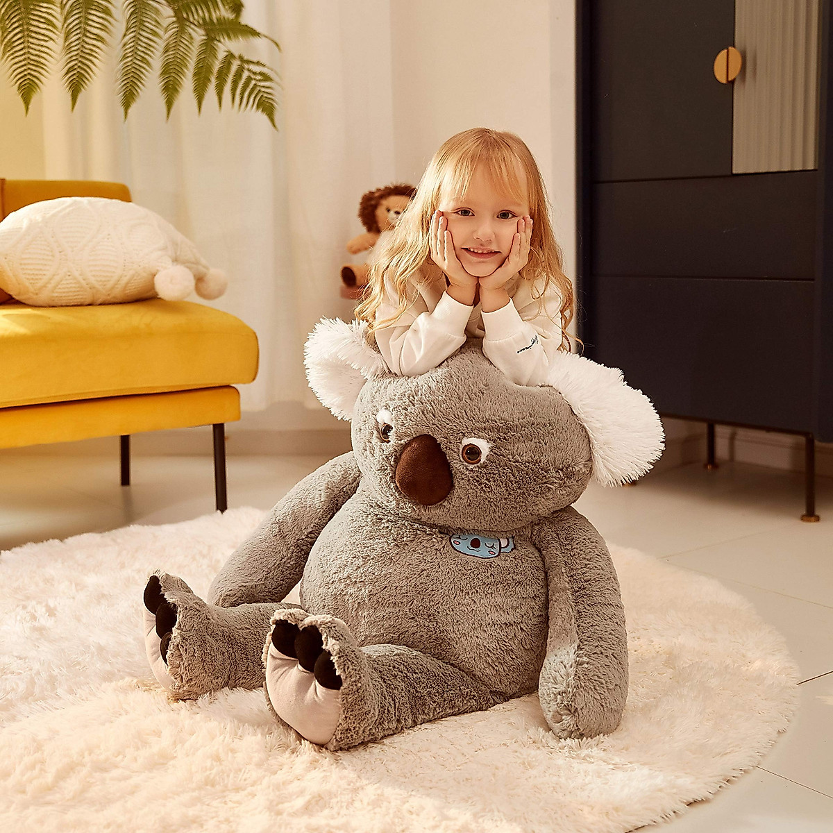 IKASA Large Koala Stuffed Animal Giant Soft Plush Toy,Cute Huge Jumbo Kawaii Fluffy Plushy Big Size Fat Plushie,Gifts for Kids (Gray, 30 inches)