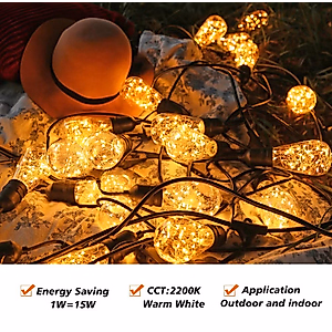 Led Fairy bulbs, String light bulbs.ST19 Starlight Decorative Bulbs Replacement Incandescent lamp for Patio, Garden,Batheroom,Bedroom,Warm White 2200K,70LM,E26 Base,120V/AC,Not solar energy(4PACK)