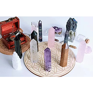 LAIDANLA Amethyst Healing Crystals Wands 3.5-4" Polishing Natural Reiki Energy Wand Stone Hexagonal Point Large Crystal Gemstones for Meditation Therapy Crystal Grid Decoration 1Pcs