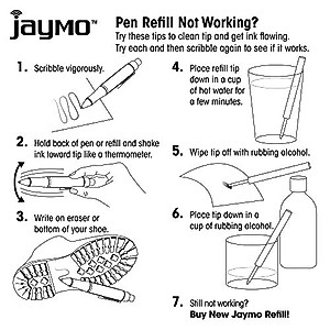 6 - Black Parker® Compatible Ballpoint Pen Refills. Smooth Writing German Ink and 1mm Medium Tip. #1782467