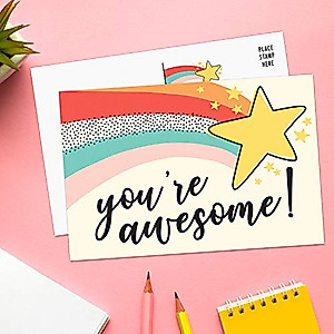 Sweetzer & Orange You Are Awesome Cards Postcards Pack (60 Post Cards) 4x6 Postcards for Kids and Adults. Positive Affirmations Cards, Kindness Cards, Employee Appreciation Awesome Notes