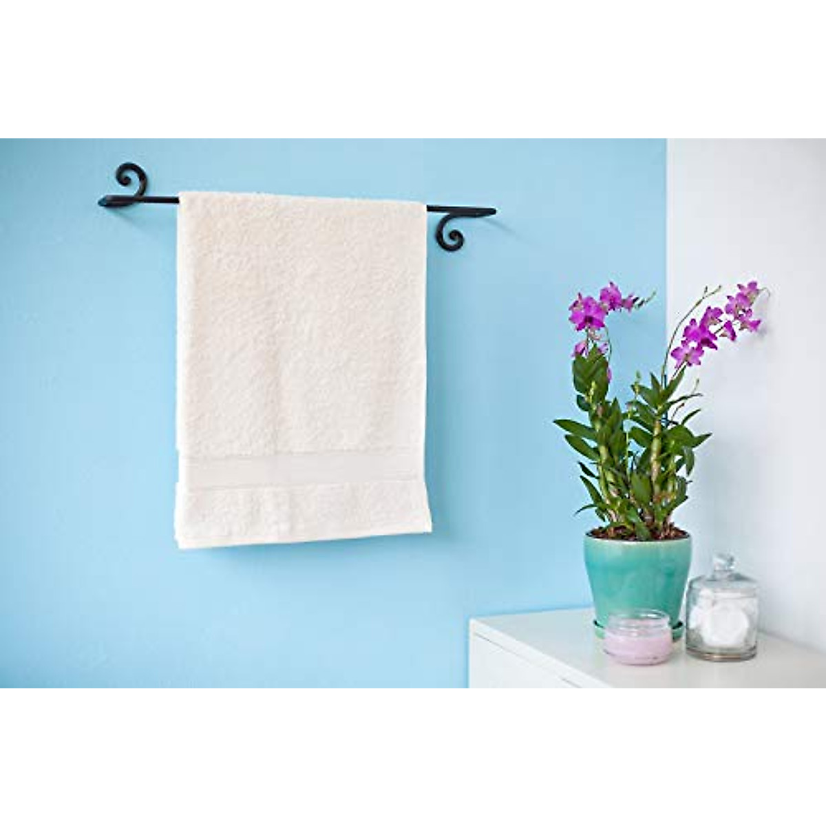RTZEN Wrought Iron Bathroom Accessories Set, Decorative Hand Towel Bar and Body Towel Bar Hanger