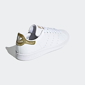 adidas Originals Women's Stan Smith (End Plastic Waste) Sneaker, White/White/Gold Metallic, 6