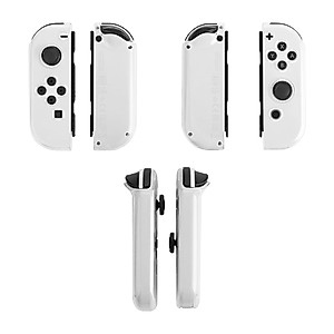 FANPL Protective Case for Nintendo Switch & Switch OLED Joy Con, Transparent Clear Joycon Joystick Cover with 6 Thumb Grip Caps, Soft Jon Con Controller TPU Shell Feel Comfortable, Easy Installation