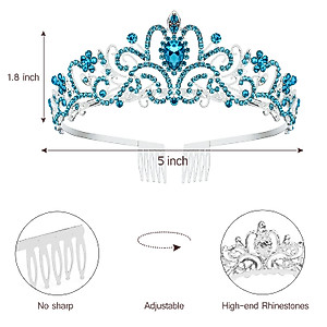 Blue Princess Birthday Crown - Happy Birthday Tiara Headband & Decoration
