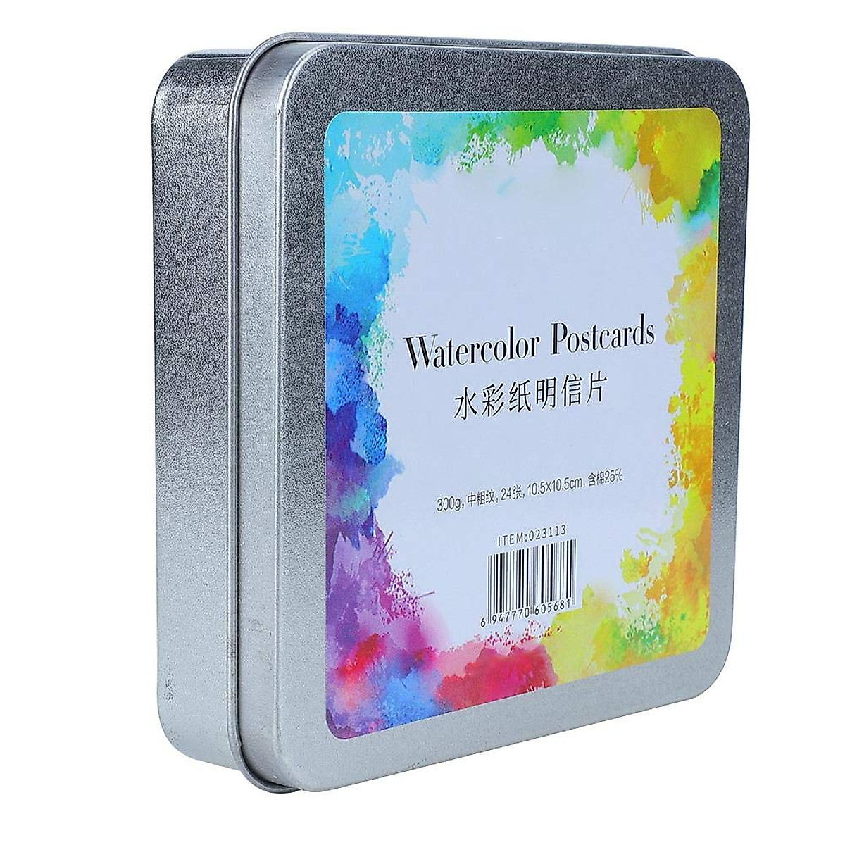 Gerioie Watercolor Paper, Art Paper Watercolor Paper Pad Watercolor Tool, Paper Craft Supplies Cold(Square tin Box 24/Sheet)