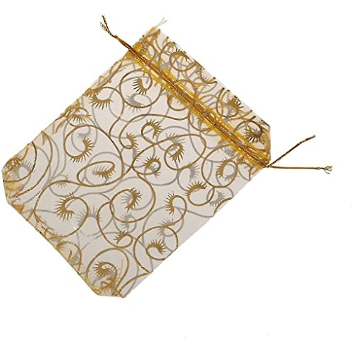 Yansanido Wedding Favors Small Gift Bags, 200pcs 3.9x4.7 Inch (10x12cm) Gold Organza Bags for Party Favor Bags Small Business Candy Bags Mesh Bag (200 Pcs Gold, 3.9 inch x 4.7 inch)