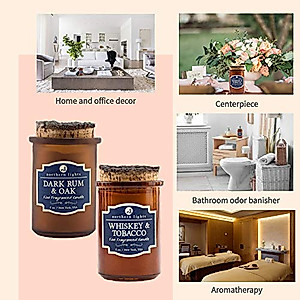 Northern Lights Fine Fragranced Aromatherapy Candle Spirit Jar Bundle Scented Candles Gifts for Women and Men — 2 x 5oz (Whiskey & Tobacco and Dark Rum & Oak)