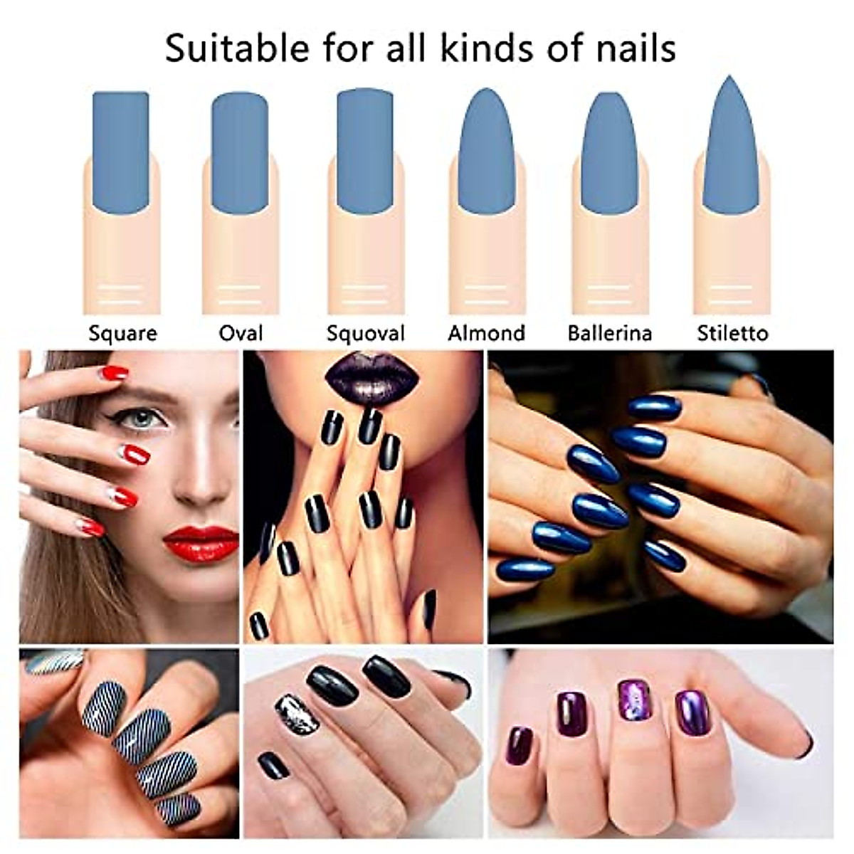 Glass Nail File Glass Nail File With Case Double Sided Etched Surface Files Professionals Glass File Stocking Stuffers For Women Unique Gifts Package For Nail Acrylic Kit Sets (Blue, One Size)