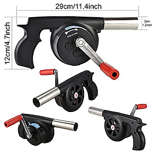 Wailicop Hand Crank Blowers BBQ Manual Fan Air Blower Outdoor Cooking Barbecue Fire Bellows for Picnic Camping Stove Accessories