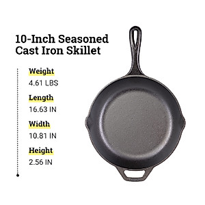 Lodge Cast Iron Chef Collection Skillet, Pre-seasoned - 10 in