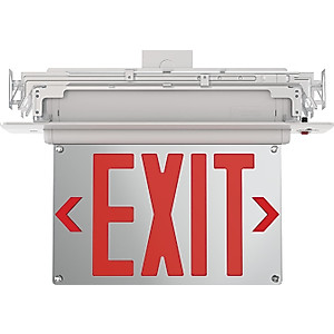 Lithonia Lighting BE W R UM M2 BE Basics Edge-Lit Exit Sign, White with Red Letters, Universal Mount