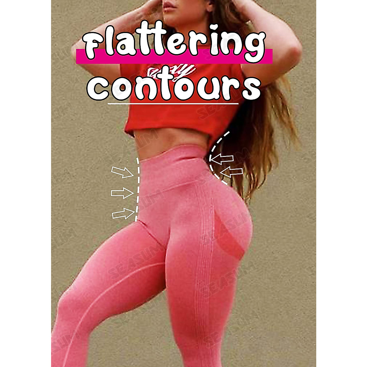 SEASUM Seamless Leggings for Women Scrunch Butt Lifting Booty High Waisted Workout Gym Yoga Pants Tights XS