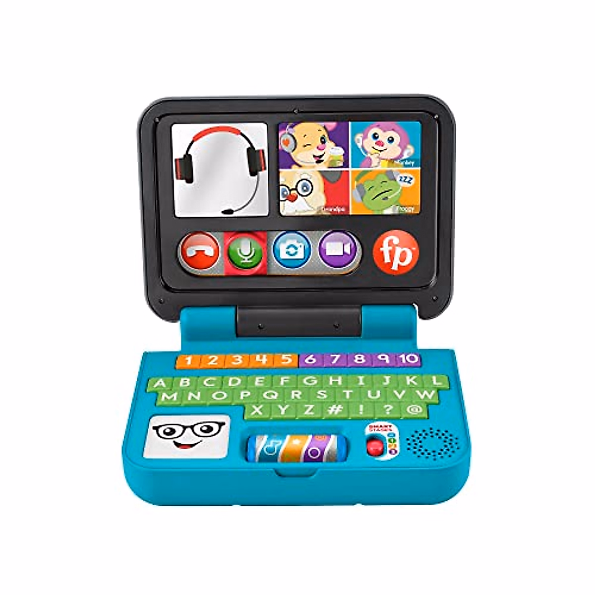 Fisher-Price Laugh & Learn Let's Connect Laptop - UK English Edition, Electronic Toy with Smart Stages Learning Content for Infants and Toddlers, HGW96
