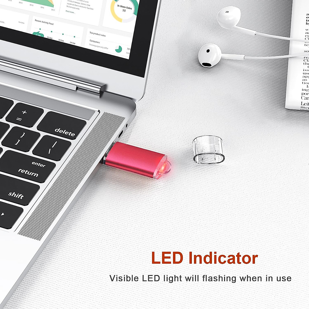 TOPESEL USB Flash Drive 5 Pack 64GB USB 2.0 Flash Drive Memory Stick USB Drive Jump Drive USB Storage Flash Drives Pen Drive Thumb Drives (5 Mixed Colors: Black Blue Green Red Silver)