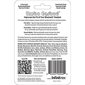 Umbo Earbud UEB37A Replacement Ear Bud Gel Tip for Bluetooth Headsets