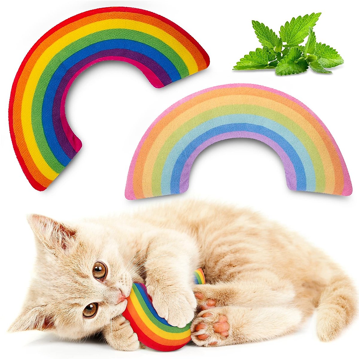 ETEKYER Catnip Toys, Catnip Toys for Cats, Cat Toys, Cat Toys for Indoor Cats, Cat Toys with Catnip, Interactive Cat Teething Chew Toys Cat Pillow Toys for Kitten Kitty, 2 Pack