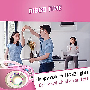 KLIM Candy Kids Portable CD Player for Kids - New 2023 - FM Radio - Batteries Included - CD Boombox for Kids - Cute Pink Radio cd Player with Speakers for Kids and Toddlers - Pink