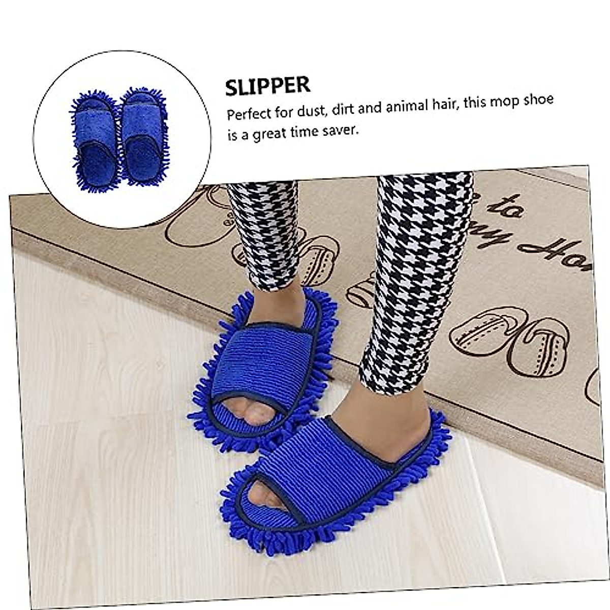 DOITOOL 1 Pair Lazy slippers Cleaning Slippers Dusting Slippers Mop Slipper Chenille Floor Cleaning Slipper House Dust Cleaning Tool floor cleaner mop home slippers floor mops indoor soles