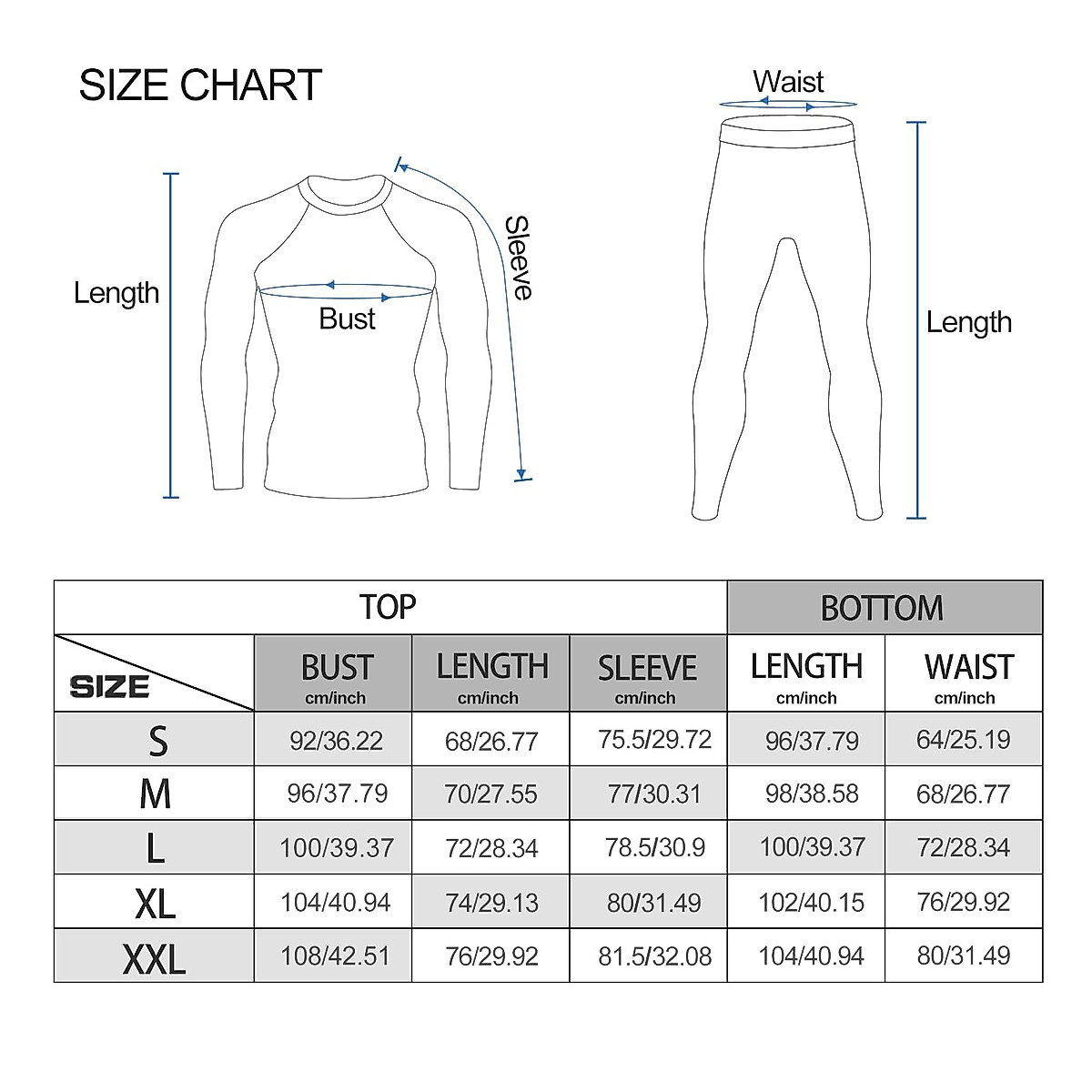 MEETWEE Thermal Underwear for Men, Winter Base Layer Set Tops & Long Johns Winter Ski Cold Weather Gear for Heat Retention Black