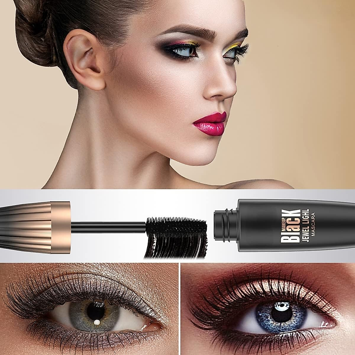 4D Silk Fiber Mascara - my lashes Mascara Natural,tube mascara liquid lash extensions Thickening and Lengthening, Waterproof and Smudge-Proof, Voluminous Eyelash