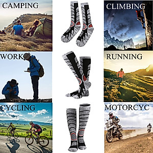 JJZS 2-Pair Winter Thermal Socks for Women Men, Cold Weather Warm Boot Socks for Outdoor Work, Running, Snowboarding, Skiing Warming Calf Socks Extreme Cold