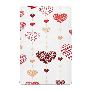 Valentines Day Hearts Baby Crib Sheets Soft Toddler Bed Sheets Breathable Mattress Cover Crib Mattress Sheet for Boys Nursery Crib Mattress, 52 * 28 * 9in