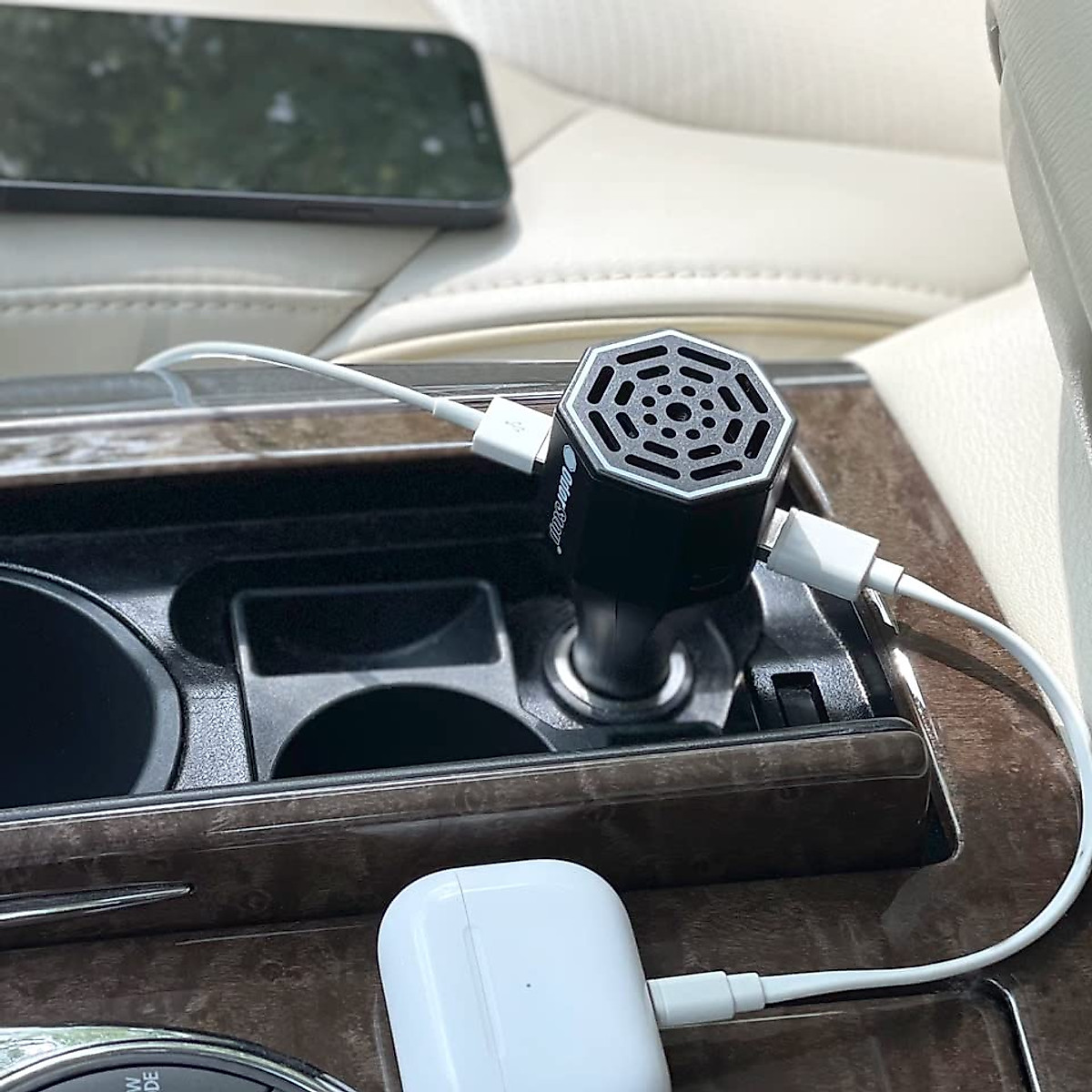 OdorStop Ozone Go Vehicle Deodorizer with Ozone, On/Off, and 2 USB Ports