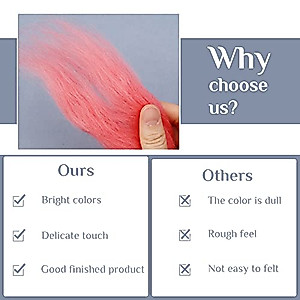 Wool Roving Yarn, 1.76oz Colored Natural Wool Roving,Wool Felting Supplies Pure Wool Chunky Yarn Wool for Needle Felting, Wet Felting, handcrafts and Spinning (Fuschia Pink)